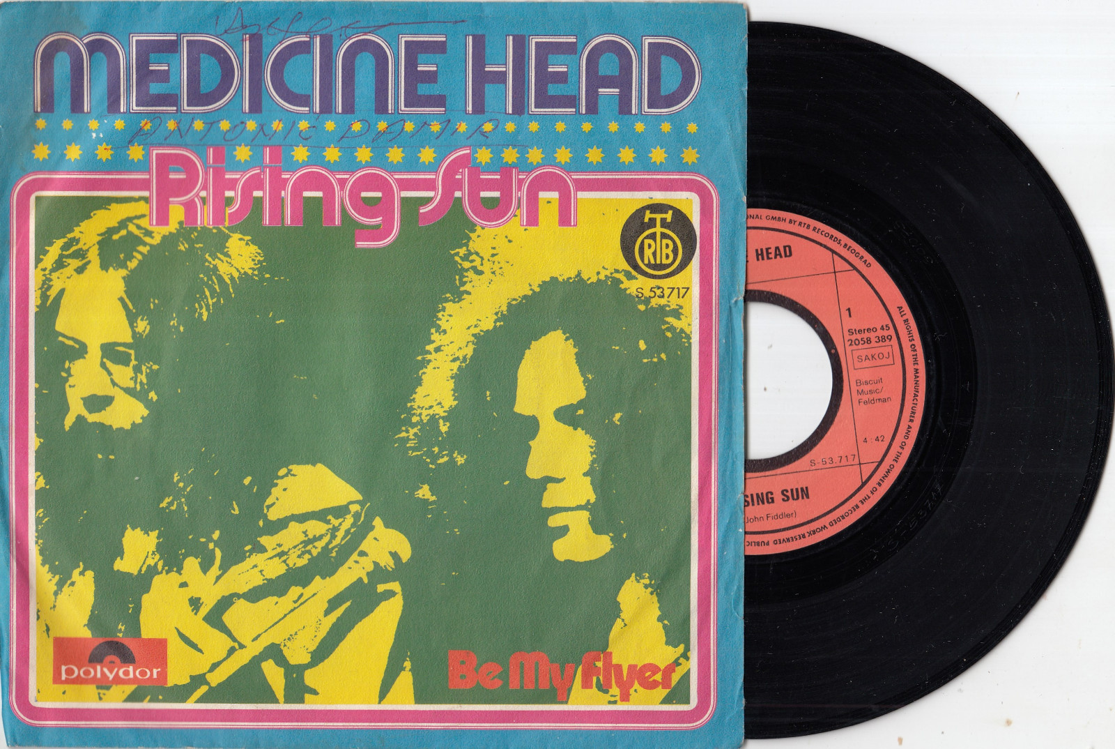 MEDICINE HEAD RISING SUN / BE MY FLYER RARE RECORD YUGOSLAVIA 7" PS | eBay