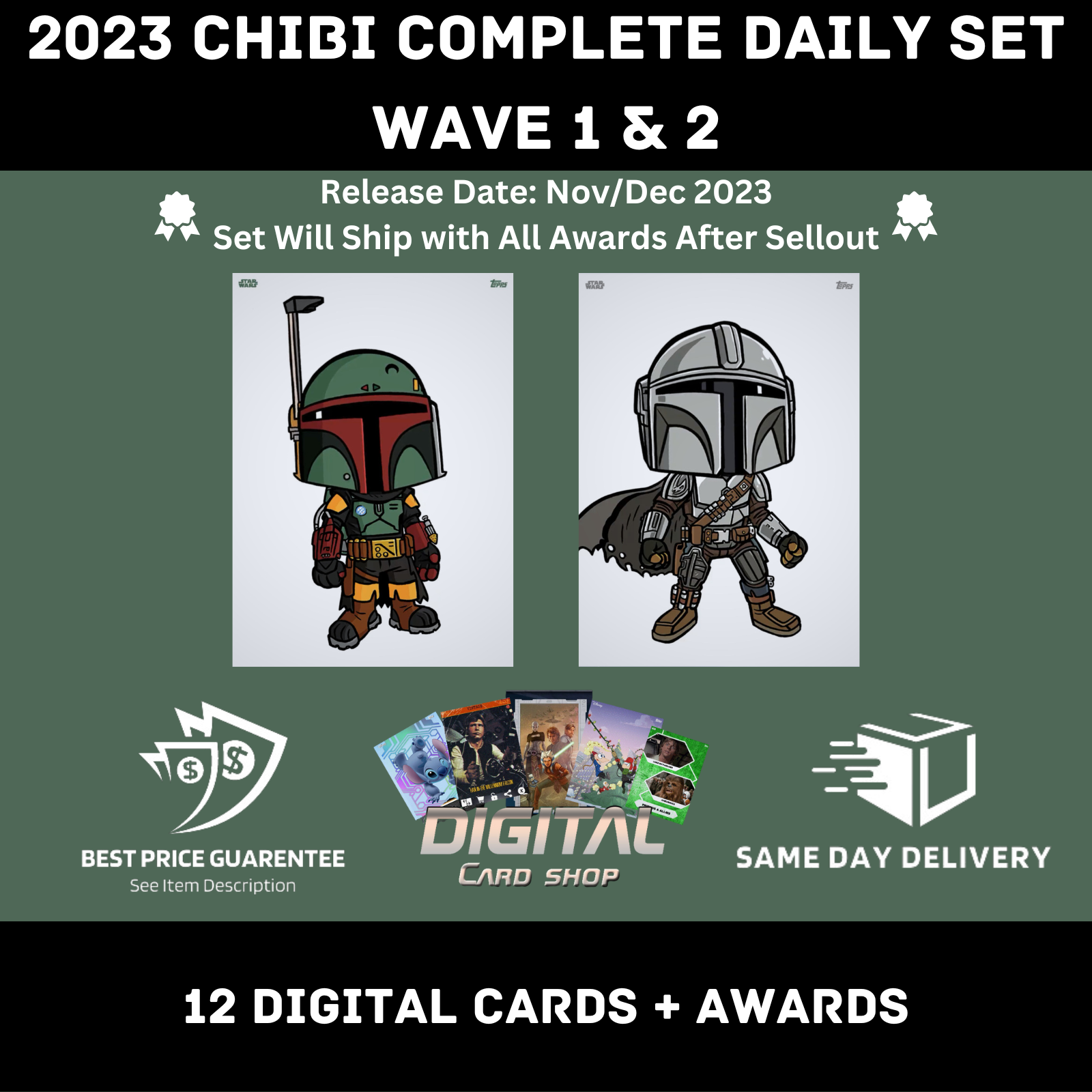 Topps Star Wars Card Trader 2023 CHIBI Wave 1 & 2 Full Daily Set ...