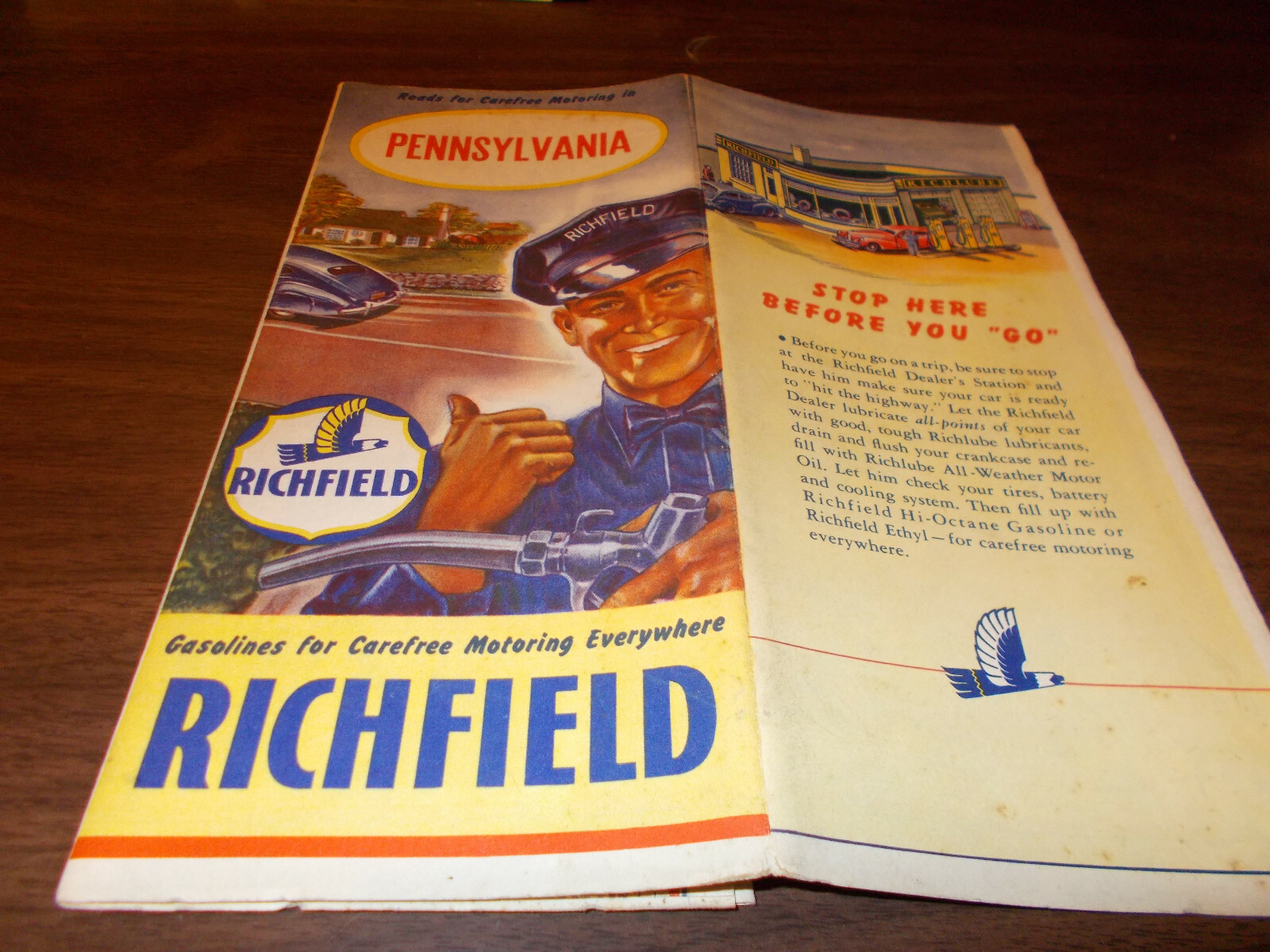 1940s Richfield Pennsylvania Vintage Road Map / Nice Cover Art | eBay