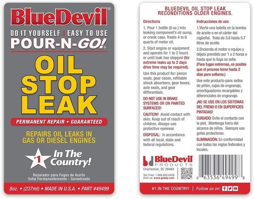 BLUE DEVIL OIL STOP LEAK 8oz 49499 | eBay