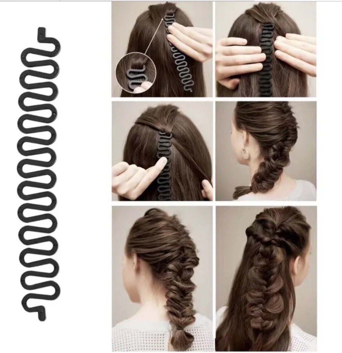 6pcs Hair Braiding Tools Hair French Braid Tool Styling Accessories Bun ...
