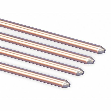 Nvent Erico 615840 Pointed End Ground Rod: 5/8 In Dia, 4 Ft L, Copper ...