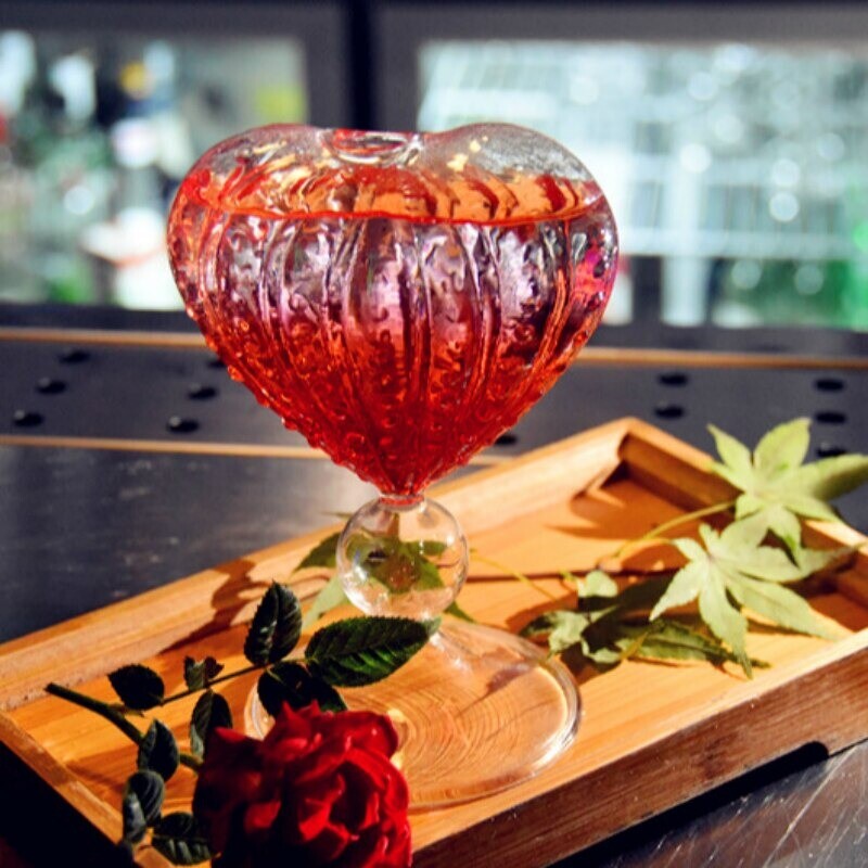 Creative Heart-Shaped Cocktail Glass Transparent Glass Cup Beer Vodka ...