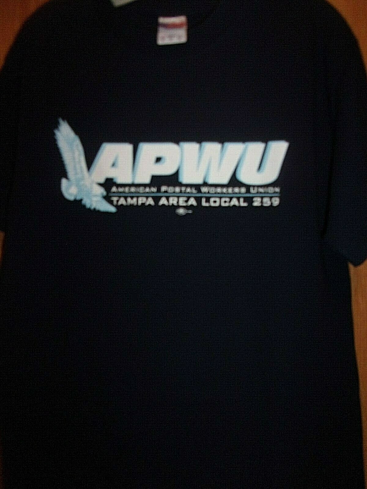 APWU American postal Workers UNION Tampa FL local 259 blue M t shirt | eBay