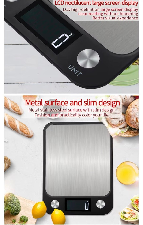 10kg Stainless Steel Digital LCD Electronic Kitchen Cooking Food ...