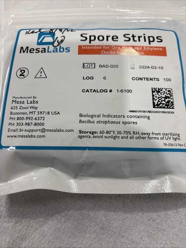 Mesa Labs Spore Strips Biological Indicator (100)per Pack | eBay