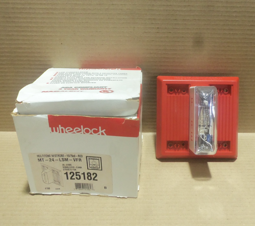 NEW WHEELOCK MT-24-LSM-VFR VISUAL STROBE AND AUDIBLE HORN SIGNAL FIRE ...