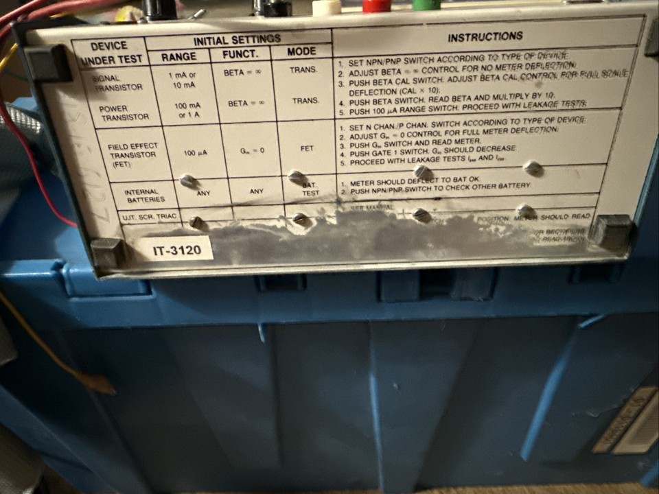 HeathKit Model IT-3120 FET/Transistor Tester With Cables. Vintage | eBay