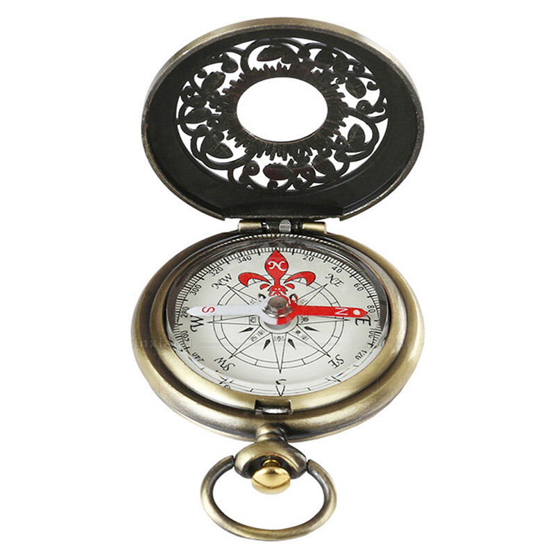 Vintage Bronze Compass Pocket Watch Design Outdoor Hiking Navigation ...
