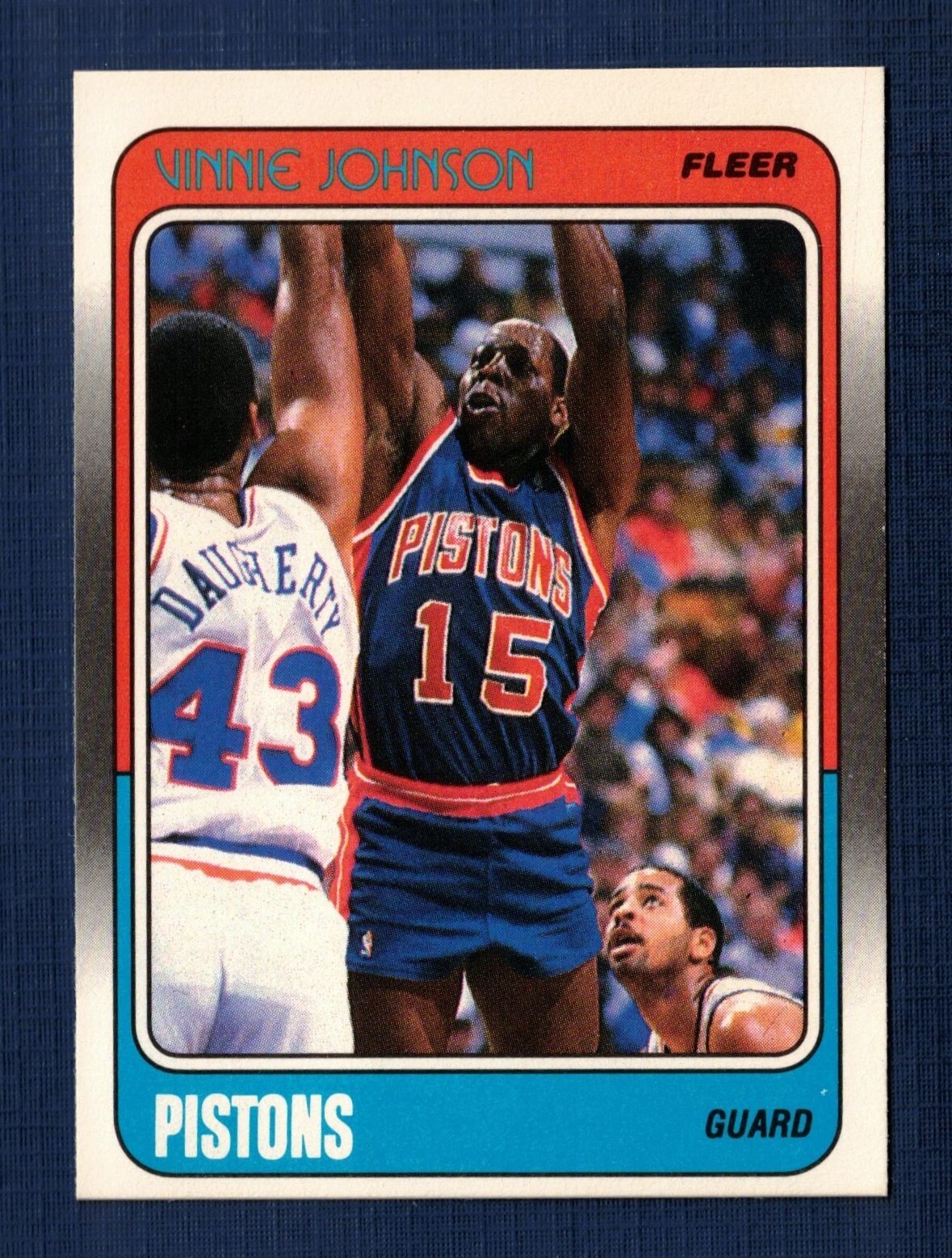 1988-89 1988 Fleer Vinnie "the Microwave" Johnson #41 Detroit Pistons ...