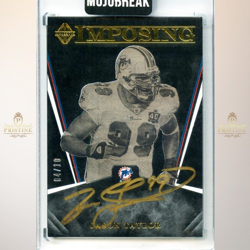 JASON TAYLOR 2018 Panini Majestic Football Imposing Gold Auto 04/10 # ...