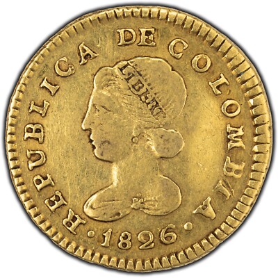 1826 Colombia Escudo Gold Coin | eBay
