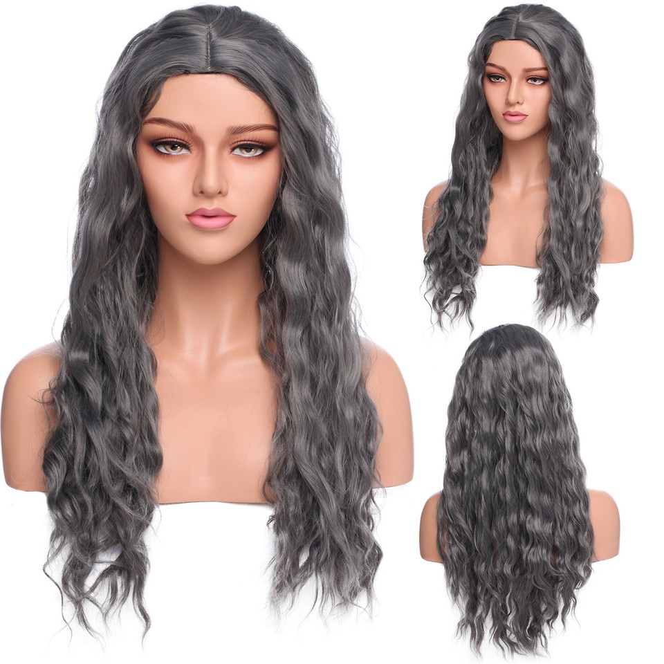 Women Ladies Glueless Synthetic Full Wig Natural Curly Wave Straight ...