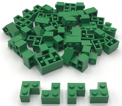 Lego 50 New Green Bricks 2 x 2 Studs Corner Building Blocks Pieces | eBay