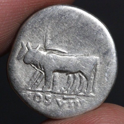 Ox Plough Denarius Ancient Roman Empire Silver Coin Vespasian Farmer ...