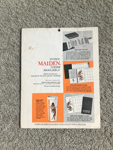 The 1966 Maidens Calendar Vintage | eBay