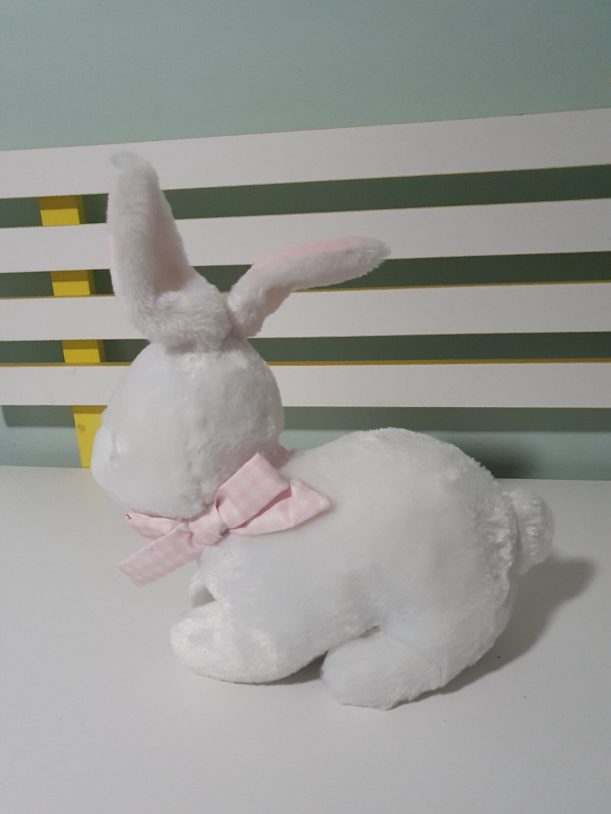 RABBIT PLUSH TOY WHITE RABBIT STUFFED BUNNY KMATY ANKO 25CM LONG PINK ...