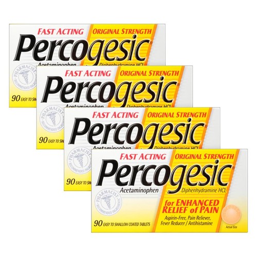 Percogesic Original Strength Fast Acting Pain Reliever 90 Count Pack of ...