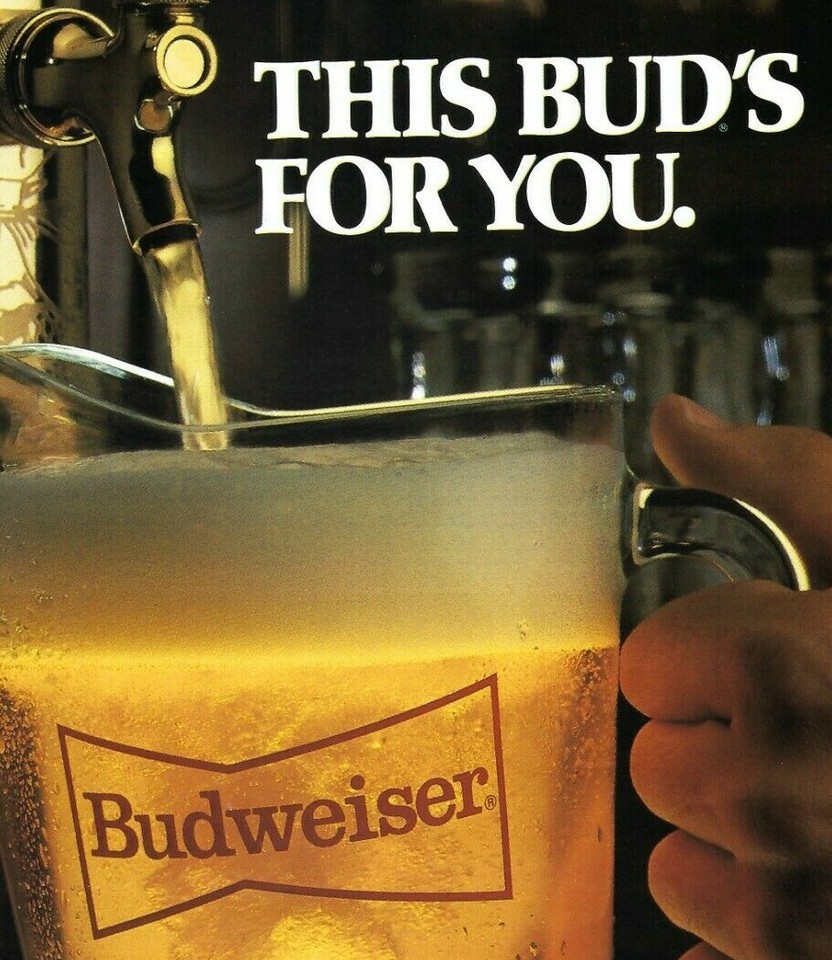 1984 BUDWEISER BEER Vintage Magazine Print Ad - This Bud's For You | eBay