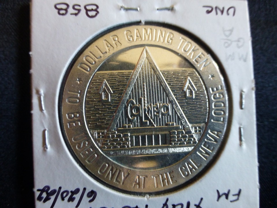 CAL NEVA LODGE CRYSTAL BAY NEVADA $1 SILVER CLAD GAMING TOKEN DATED ...