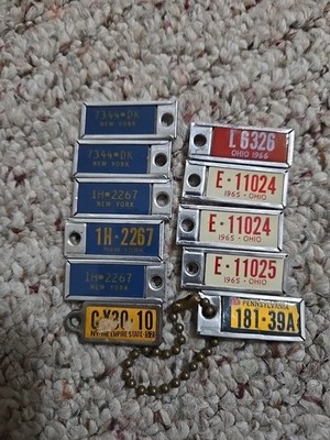Mini License Plates Key Chains Vintage ,Ohio,New York and Pennsylvania ...