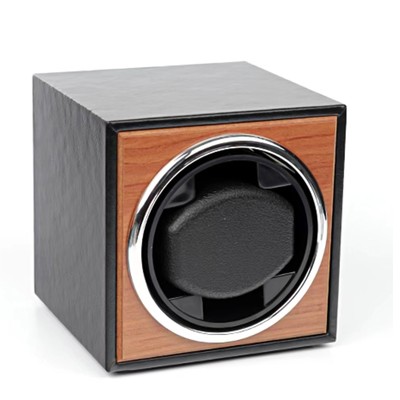 Automatic watch winding Box Vertical Leather Wood Electric Rotation ...