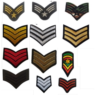 Military Ranks SERGEANT style Embroidered Iron On Sew On Patches Badge ...