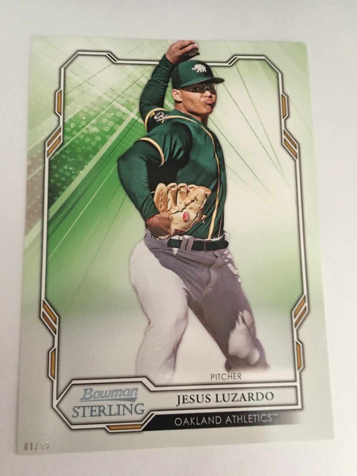 2019 Bowman Sterling Jumbo 5x7 Jesus Lazardo A's 8 07/49 | eBay