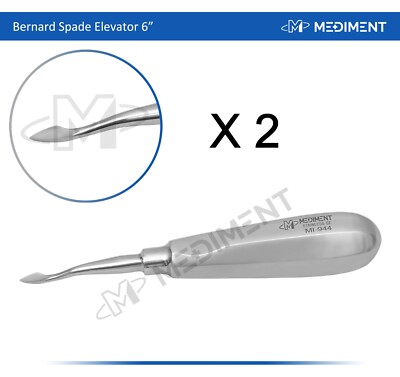 2 X Dental Surgery Elevator Bernard Spade 6'' Length Root Extraction ...
