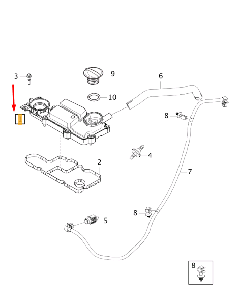 Volvo XC40 XC60 XC90 2018 - On 2.0L Oil Trap Crankshaft Ventilation ...