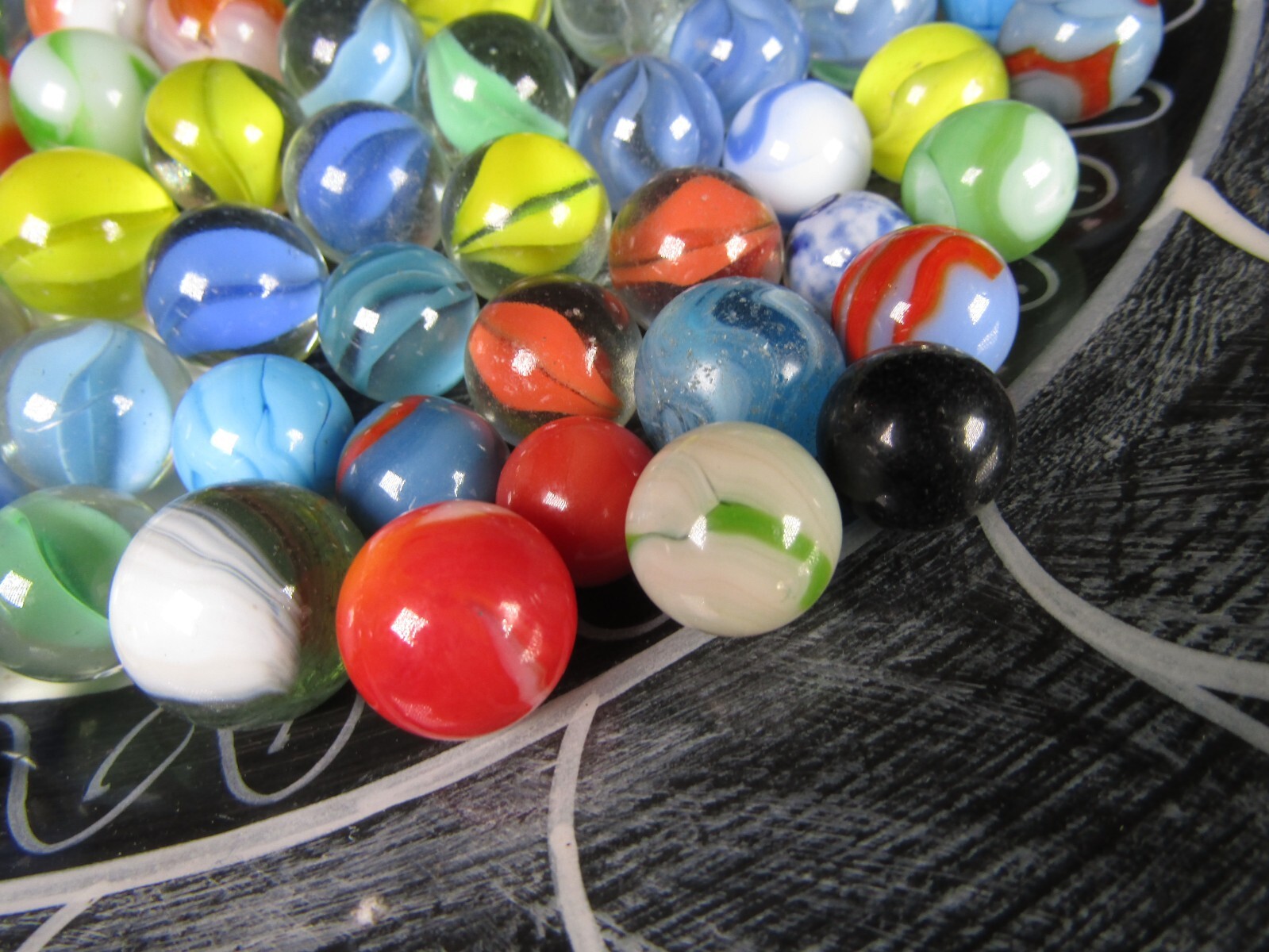 Large Lot Antique & Vintage Handmade & Machine Made Collector Marbles ...