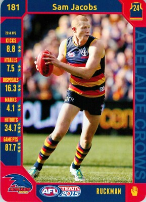2015 ADELAIDE CROWS AFL Card SAM JACOBS | eBay Australia