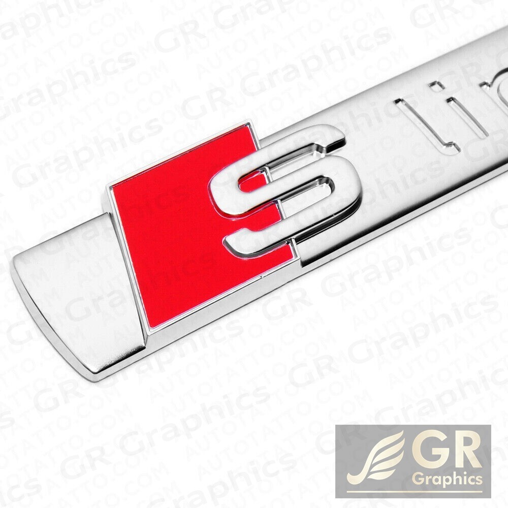 Audi Badges 2x Gloss Black Audi S-LINE Fender Badge Emblems - Self ...
