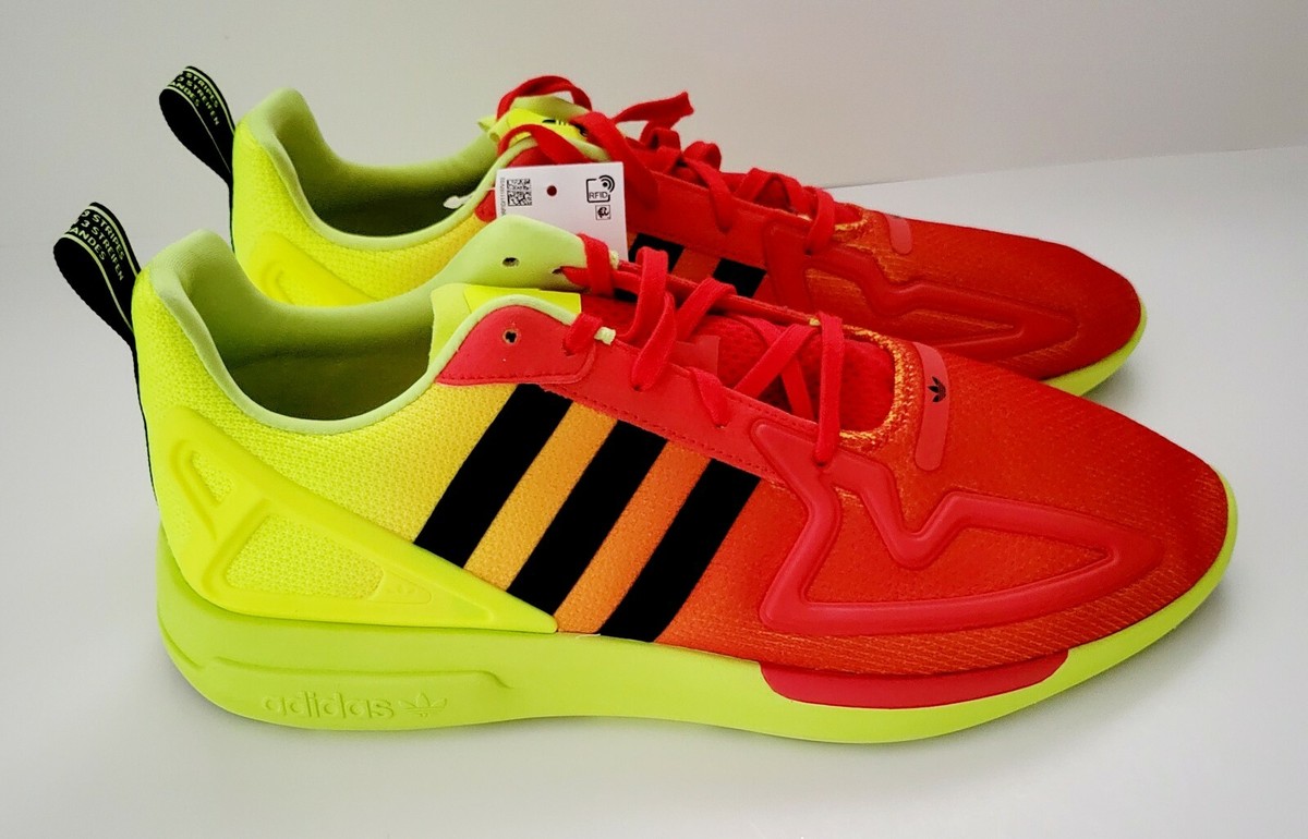 Adidas ZX 2K 4D Flux Solar Yellow Neon Red Shoes Trainers Adidas ZX 2K 4D Flux Solar Yellow Neon Red Shoes Trainers