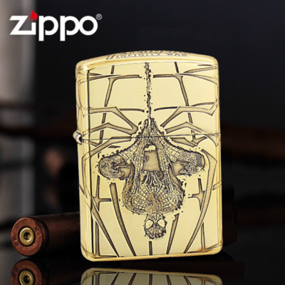Armor High Polished Gold Finely Carved Spider Man Zippo Lighter US | eBay