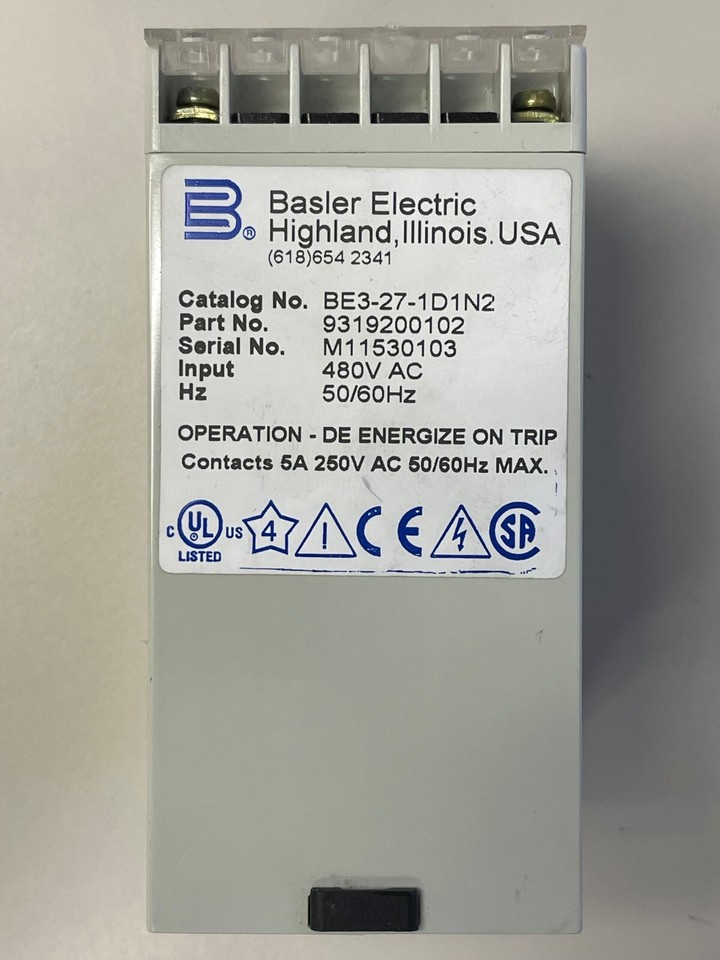 Basler Electric BE3-27-1D1N2 under voltage relay 480V-50/60HZ ...