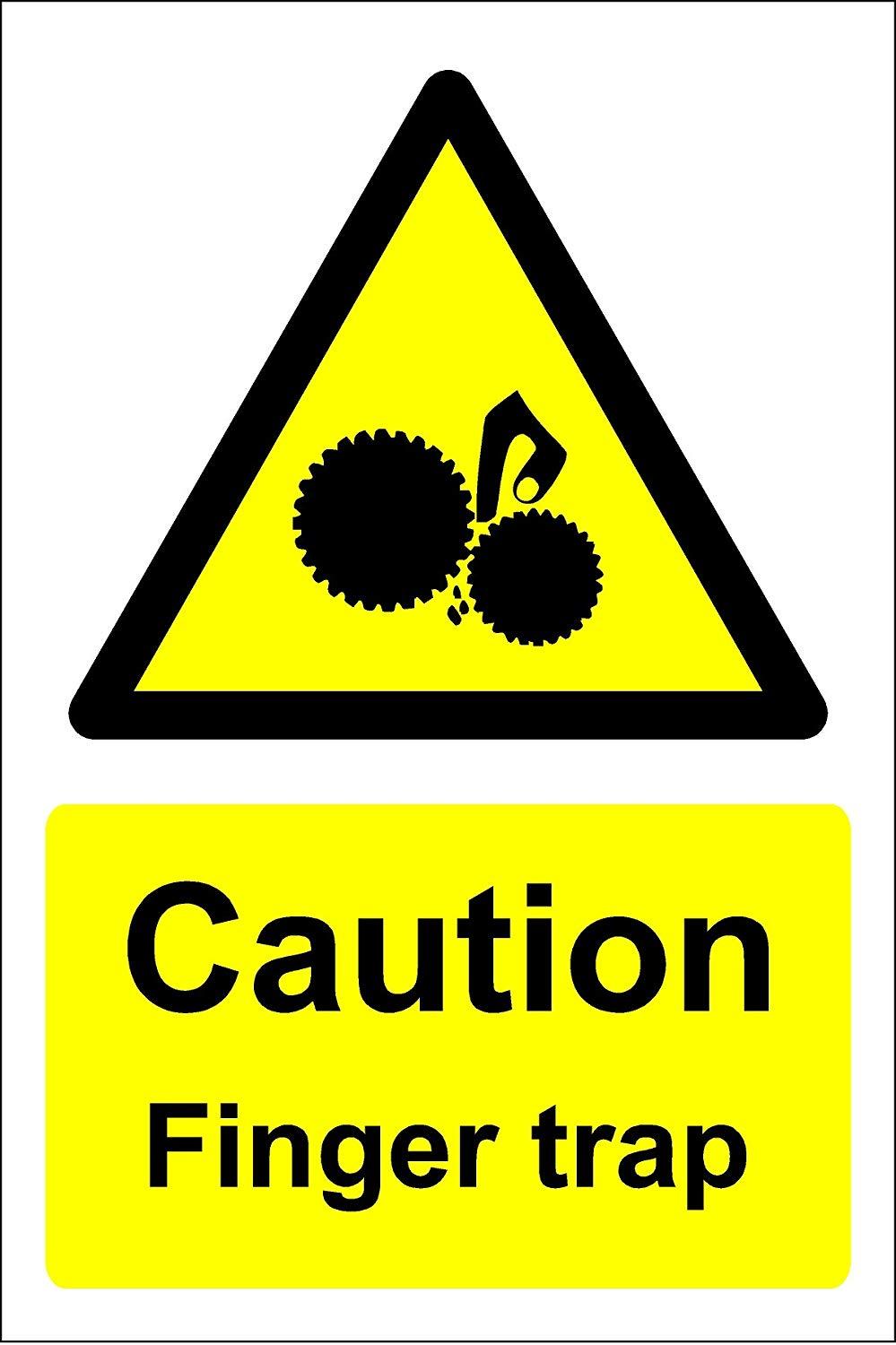 Caution Finger Trap sign - Self adhesive vinyl 150mm x 100mm | eBay UK