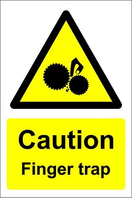 Caution Finger Trap sign - Self adhesive vinyl 150mm x 100mm | eBay