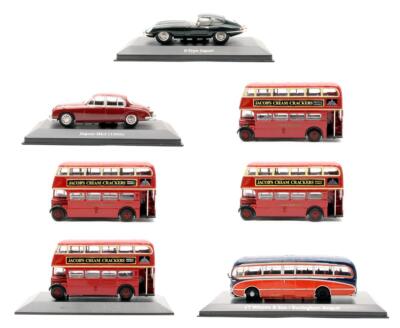 ATLAS/CORGI 1;76 SCALE LOT OF 7 ASSORTED DIECAST 5X BUSES & 2X JAGUAR ...