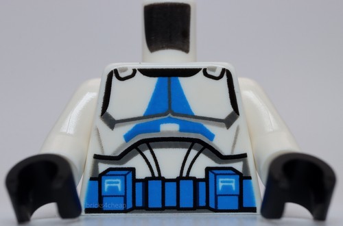 Lego Star Wars White Torso Armor Clone Trooper with Blue 501st Legion ...