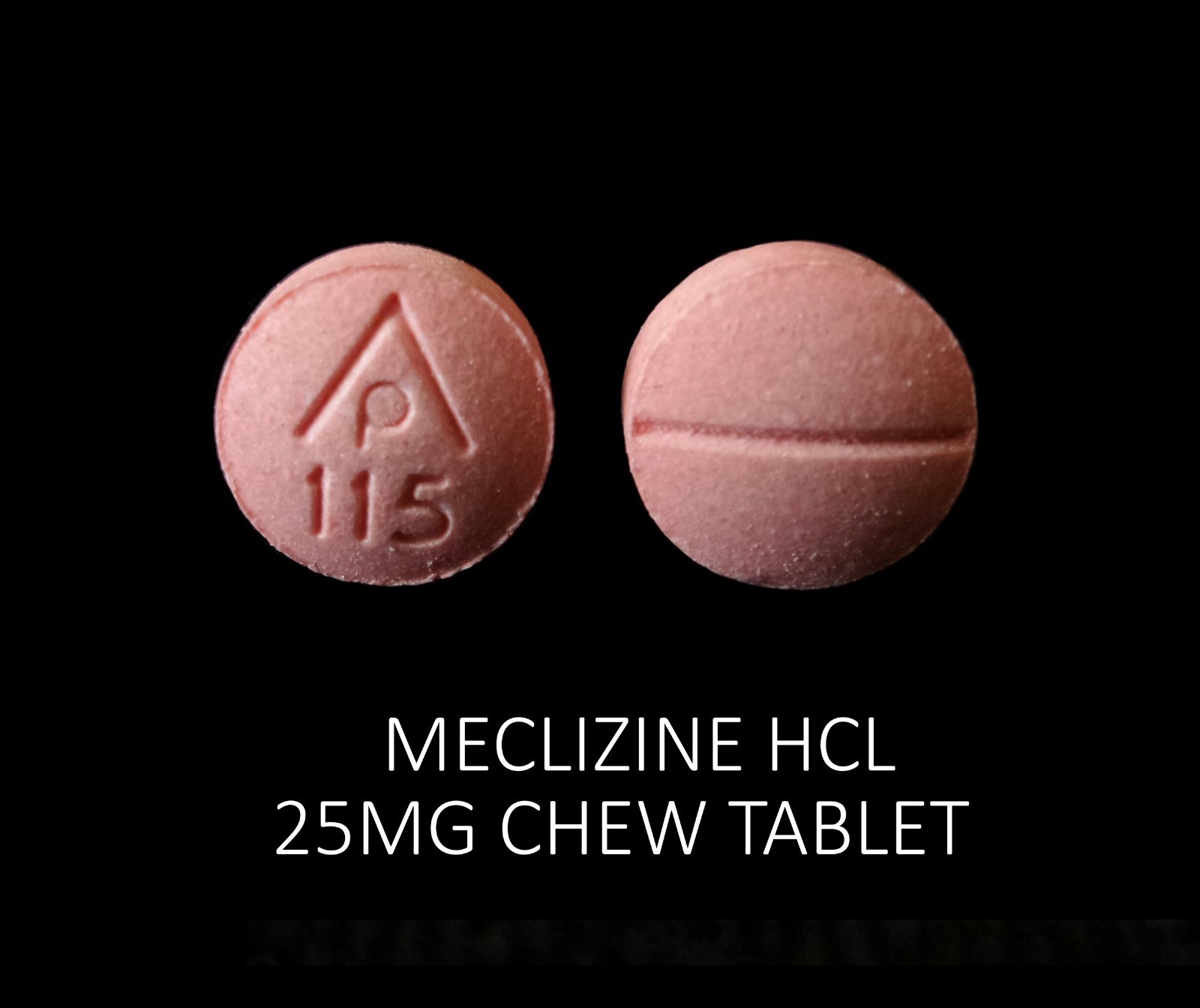 Meclizine HCL 25mg Tablets 100 ea (Compare to Bonine) Chewable Exp ...