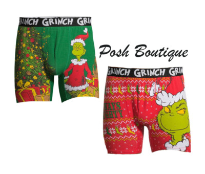 NEW Mens The Grinch Boxer Briefs Underwear Guys Teen Dr. Seuss ...