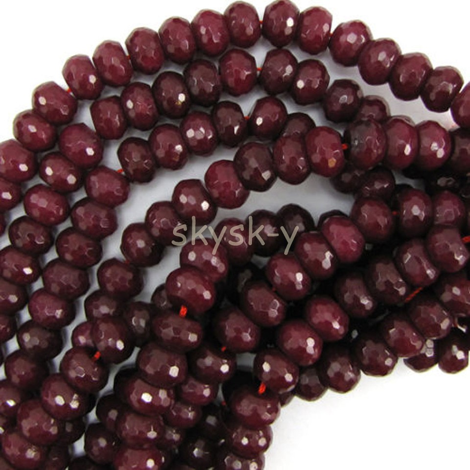 Huge 6x10mm Faceted Red Jade Gemstone Rondelle Loose Beads 15" AAA | eBay