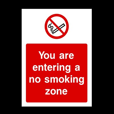 No Smoking Zone Plastic Sign OR Sticker - A6 A5 A4 (PS56) | eBay UK