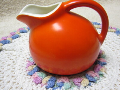 Vtg Pottery, Ball Pitcher/milk Jug, Orange, USA #1, McCoy? EXCELLENT ...