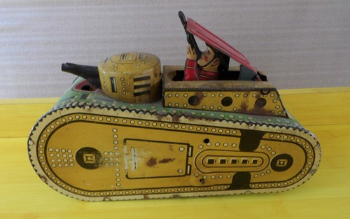 Vintage Marx Tin Litho Wind-up Doughboy Army Tank & Key 10" Long | eBay