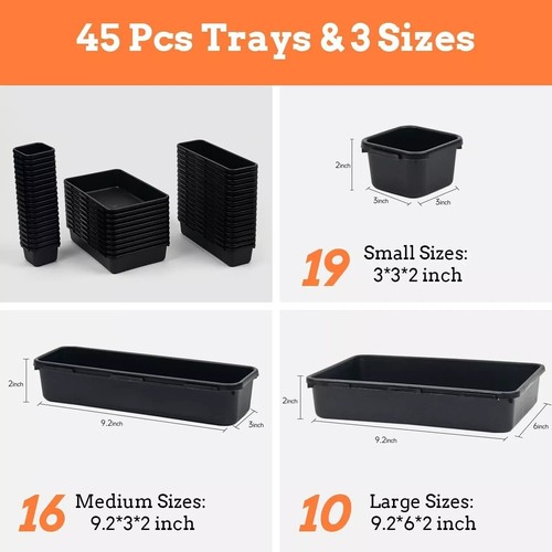 Tool Box Organizer Tray Dividers Set Tool Accessories Cabinet Bins ...