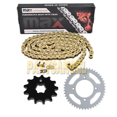 2002-2010 Yamaha TT-R125 TTR125E Gold Drive Chain and Sprockets Kit | Black