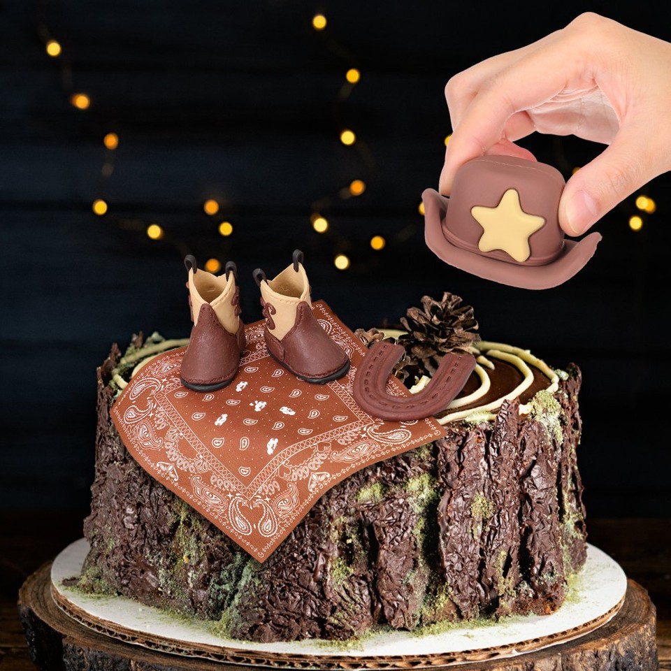 1 Set Cowboy Cake Topper For Western Theme Party Cowboy Birthday ...