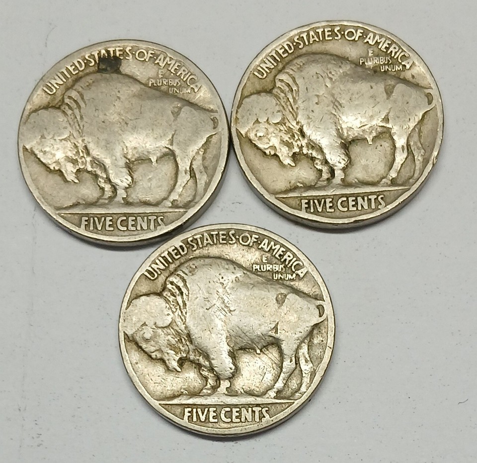 3 Buffalo Nickels - Weak To Partial Dates 1924, 1926, 1927 | eBay